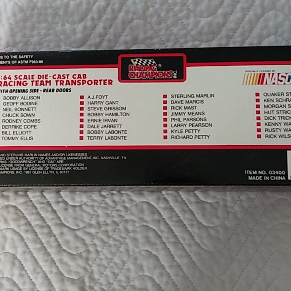 1991#43 Richard Petty Stp Nascar Hauler Racing Champi… - Gem